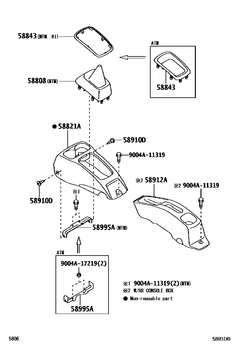 Console box & bracket for Toyota Agya / Wigo B101RA - Genuine parts ...