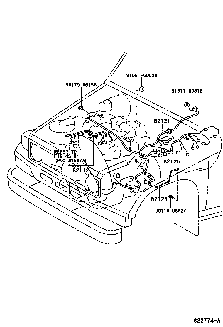 Wiring & clamp for Toyota Land Cruiser HDJ79R-TJMRZQ3, 08.2001 - 01. ...