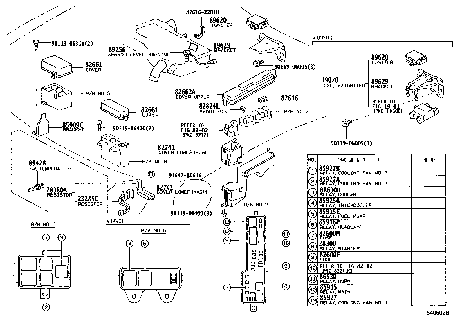 Switch & relay & computer for Toyota Celica ST204R - Genuine parts ...