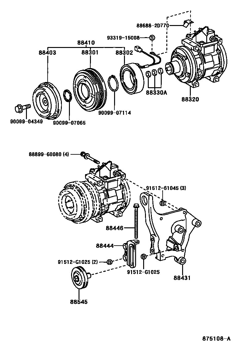 Heating & air conditioning - compressor for Toyota Land Cruiser HDJ79R ...