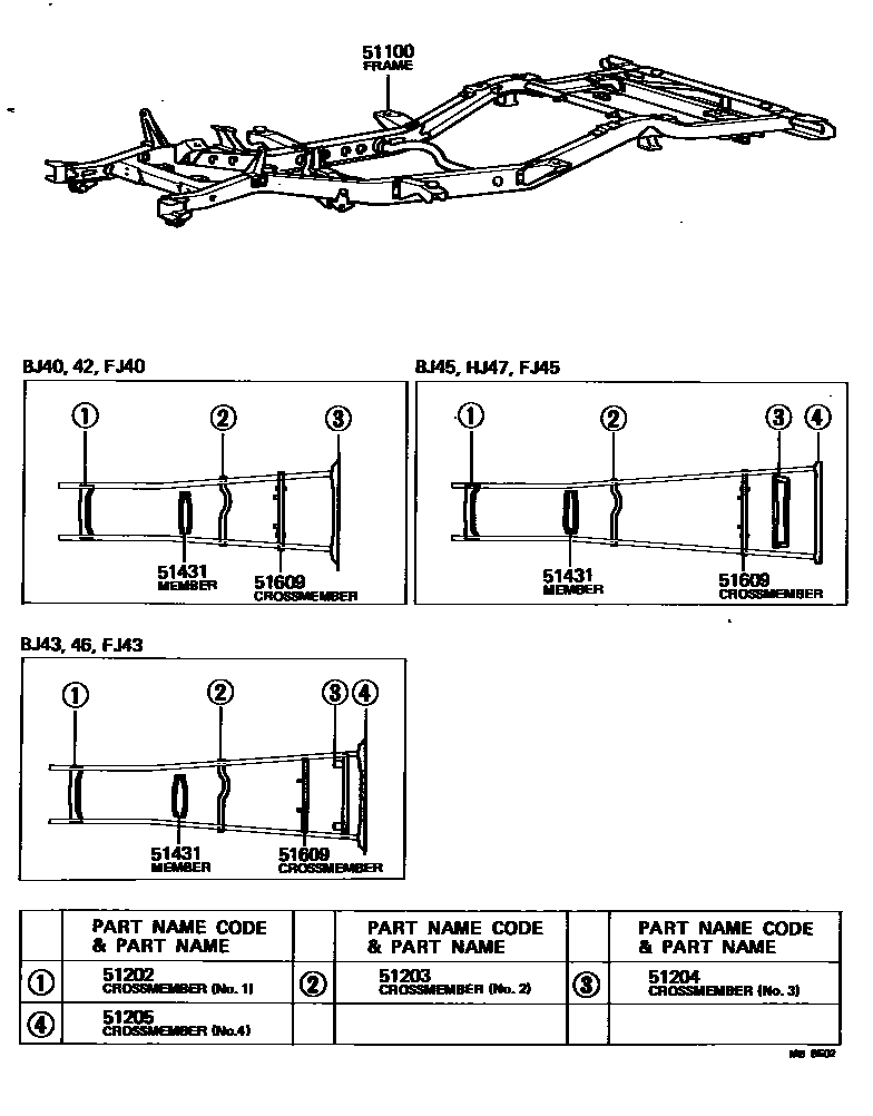 Frame for Toyota Land Cruiser BJ42R - Auto parts - Amayama