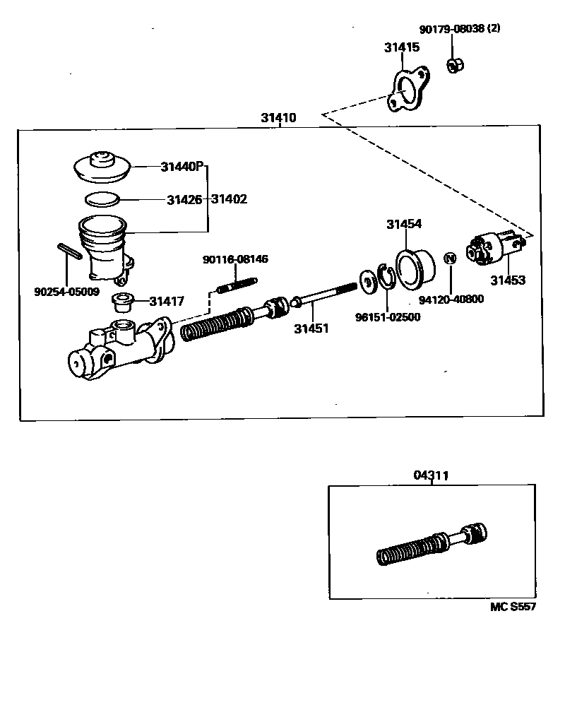 Clutch master cylinder for Toyota Land Cruiser FZJ80L - Auto parts ...