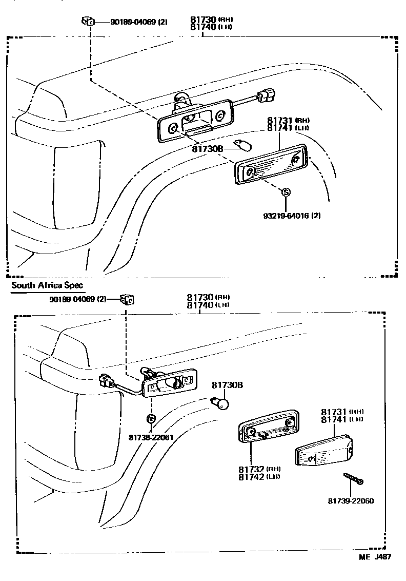 Side turn signal lamp & outer mirror lamp for Toyota Land Cruiser ...