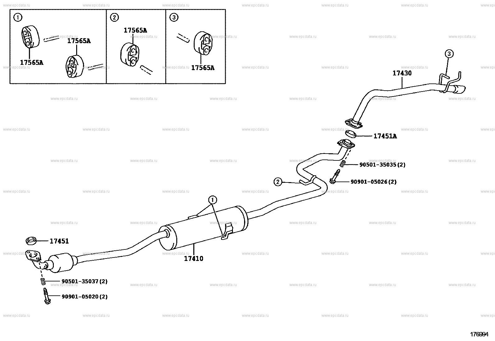 Exhaust pipe for Toyota Vitz XP130, 3 generation 12.2010 - 03.2014 ...