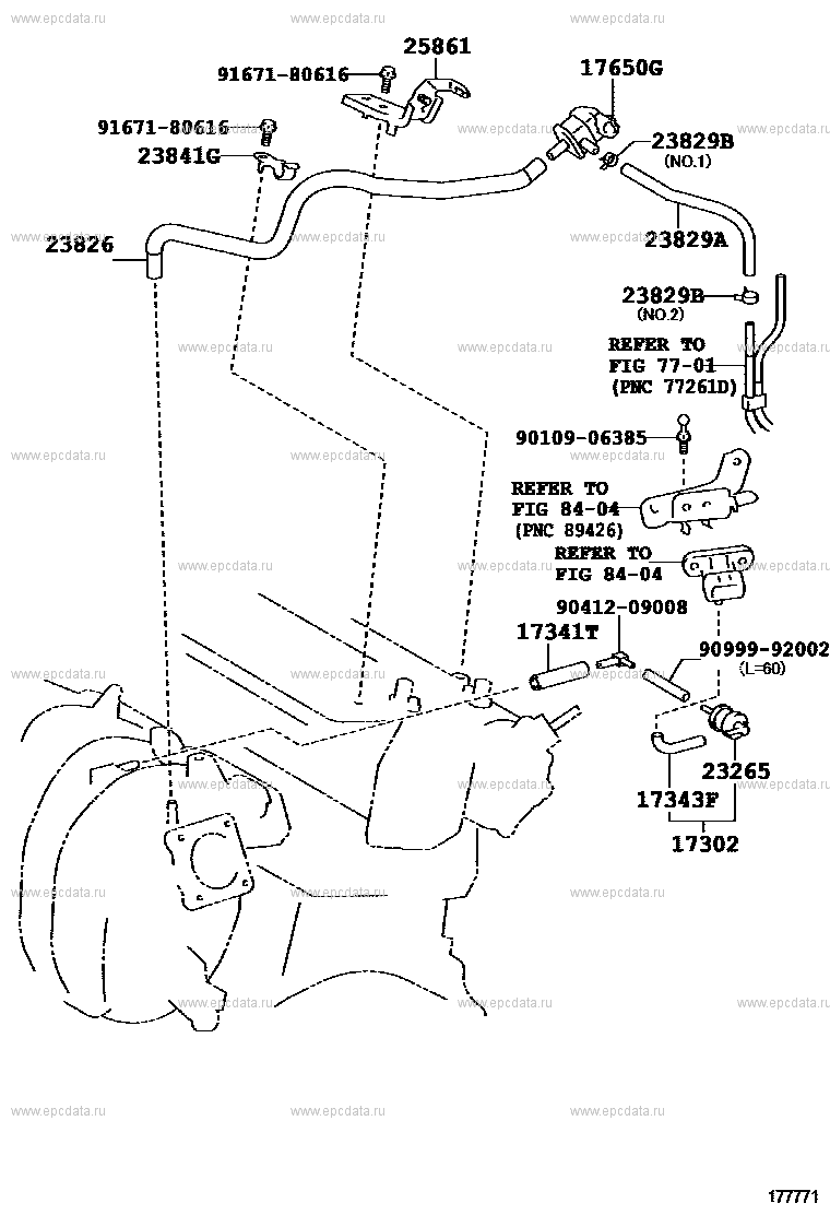 Vacuum piping for Toyota Auris E180, 2 generation, restyling 04.2015 ...