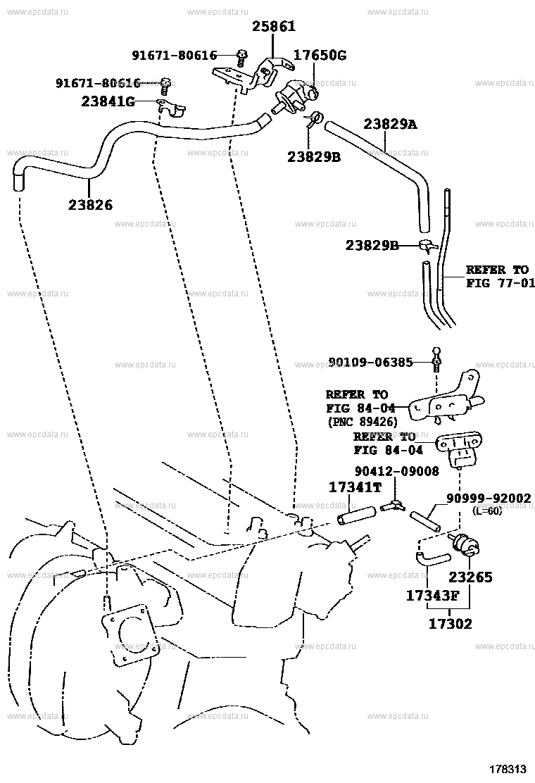 Vacuum piping for Toyota Harrier XU60, 3 generation 12.2013 - 05.2017 ...