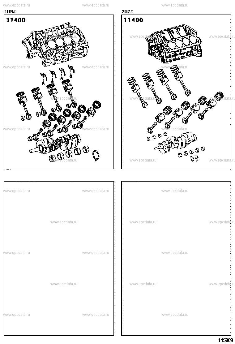 Short block assembly for Toyota Crown Majesta S200, 5 generation 03. ...