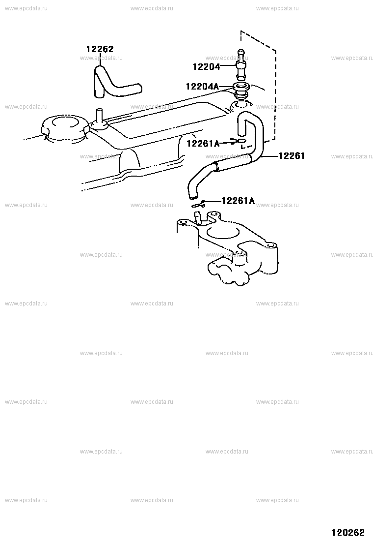 Ventilation hose for Toyota Crown XS10, 10 generation 12.1995 - 05.2017 ...
