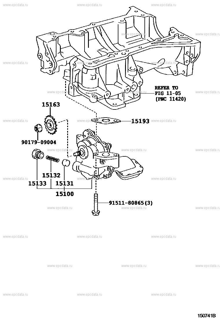 Engine oil pump for Toyota Caldina T240, 3 generation 09.2002 - 12.2004 ...
