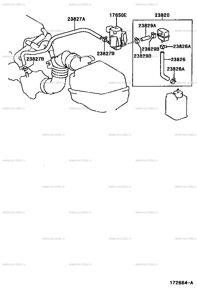 Vacuum piping for Toyota Corolla E120, 9 generation 08.2000 - 06.2004 ...