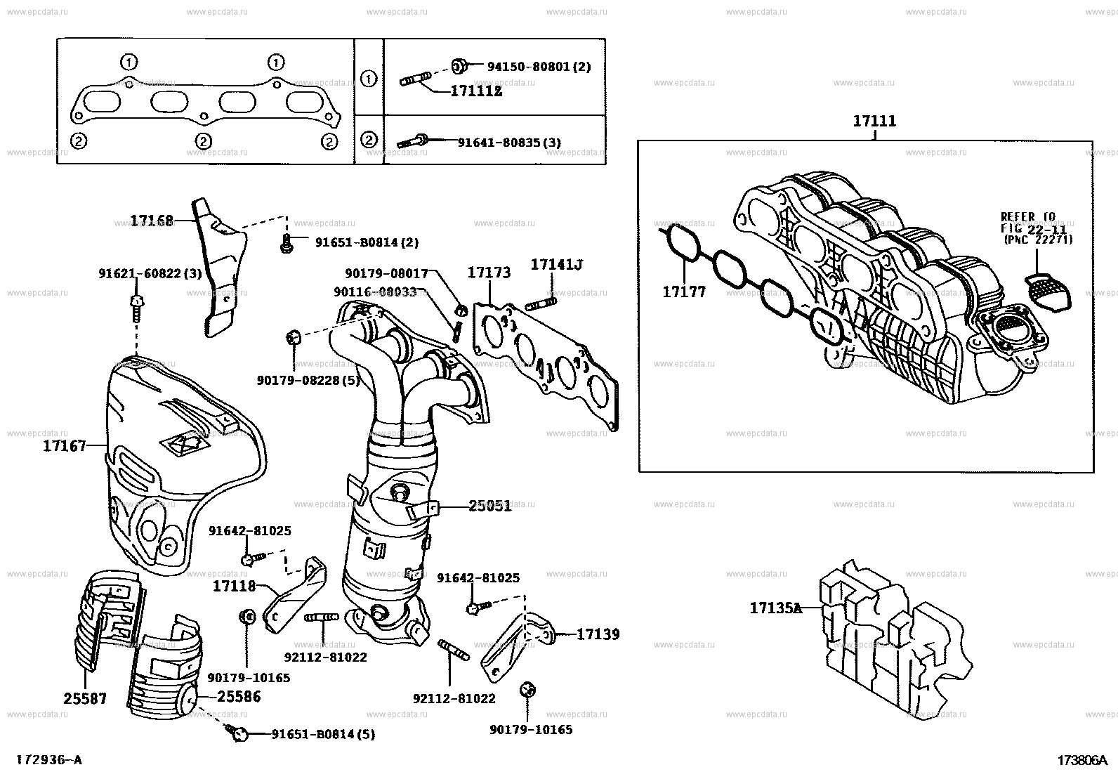 Manifold for Toyota Alphard H10, 1 generation 05.2002 - 03.2005 ...