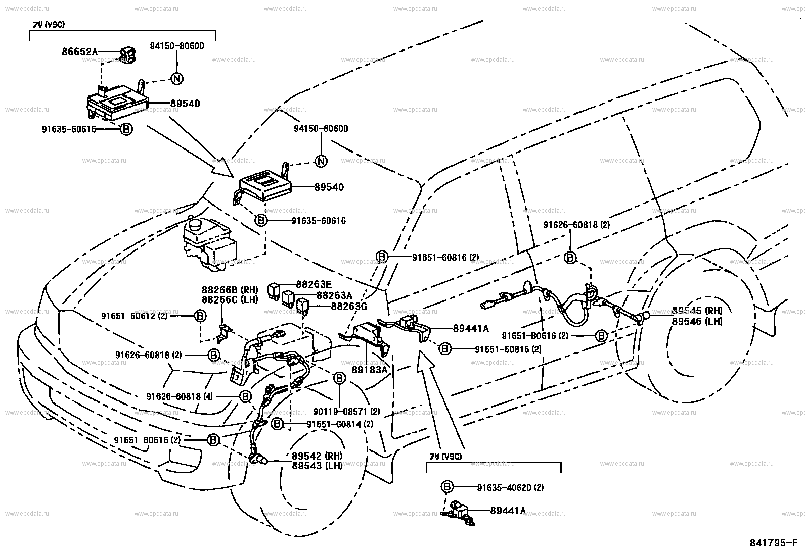 Abs & vsc for Toyota Land Cruiser 100, 10 generation 01.1998 - 07.2002 ...
