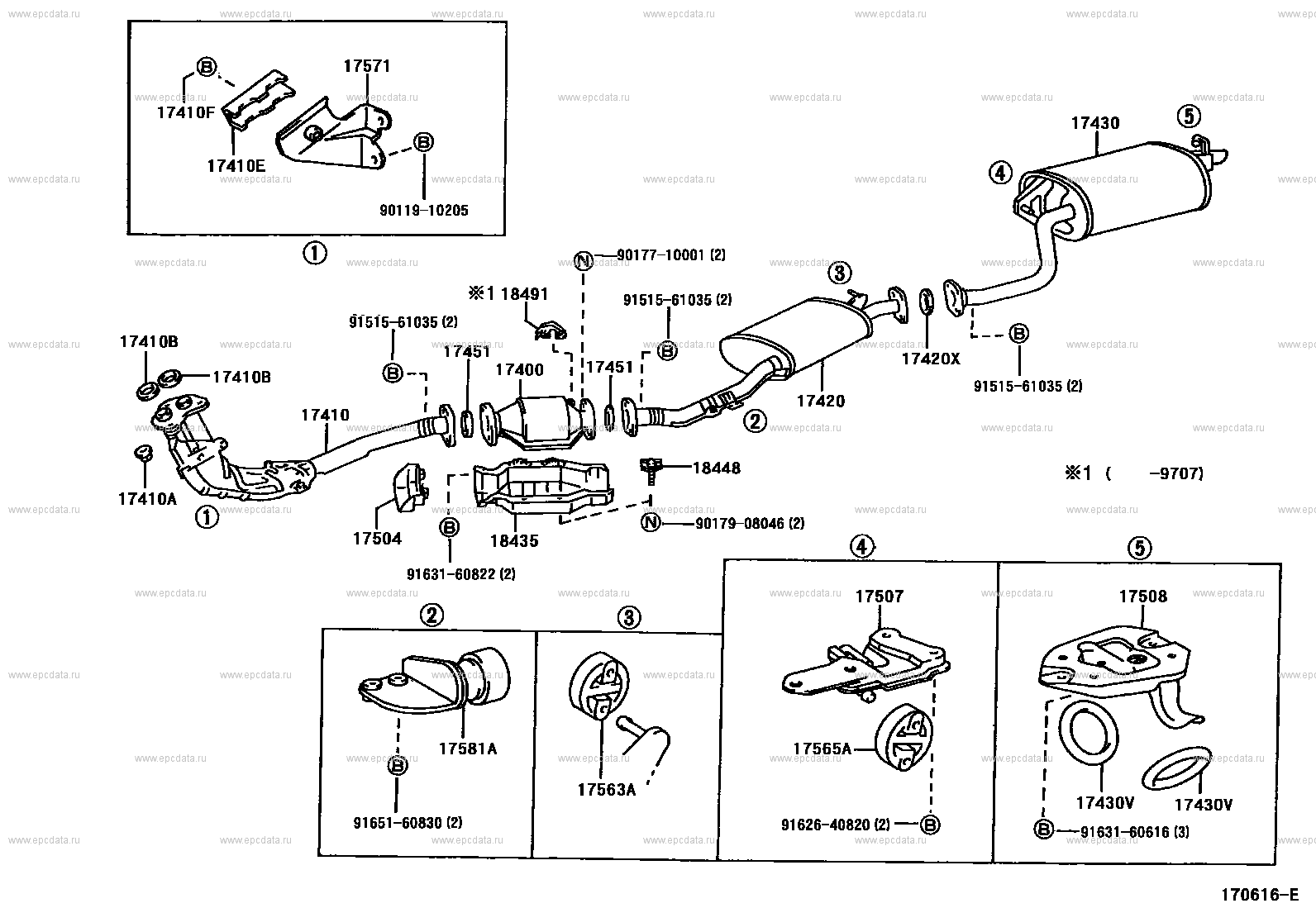 Exhaust pipe for Toyota Crown XS10, 10 generation 12.1995 - 05.2017 ...