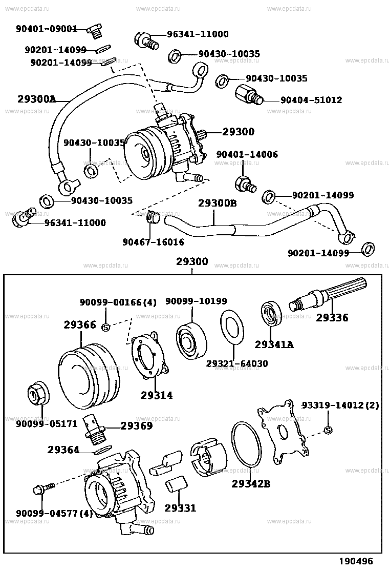 Вакуумный насос для Toyota Crown S150, 10 поколение, рестайлинг 07.1997 ...