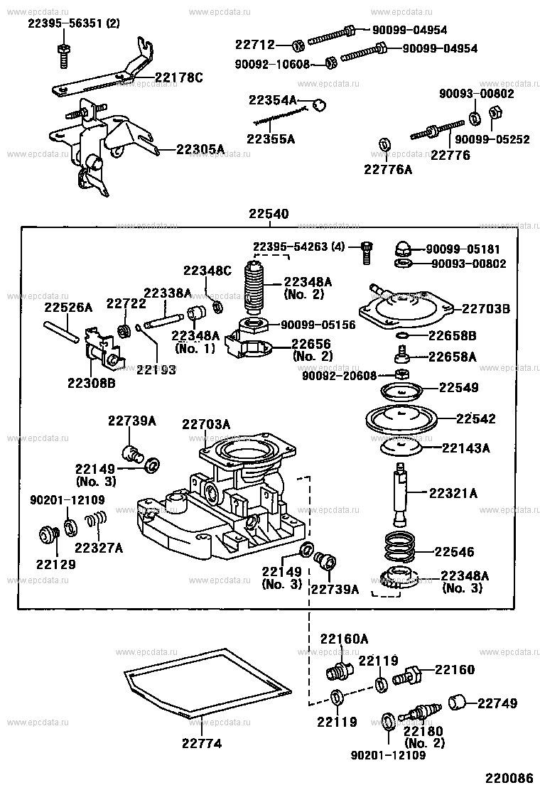 Топливный насос и клапана для Toyota Carina T210, 7 поколение 08.1996 ...
