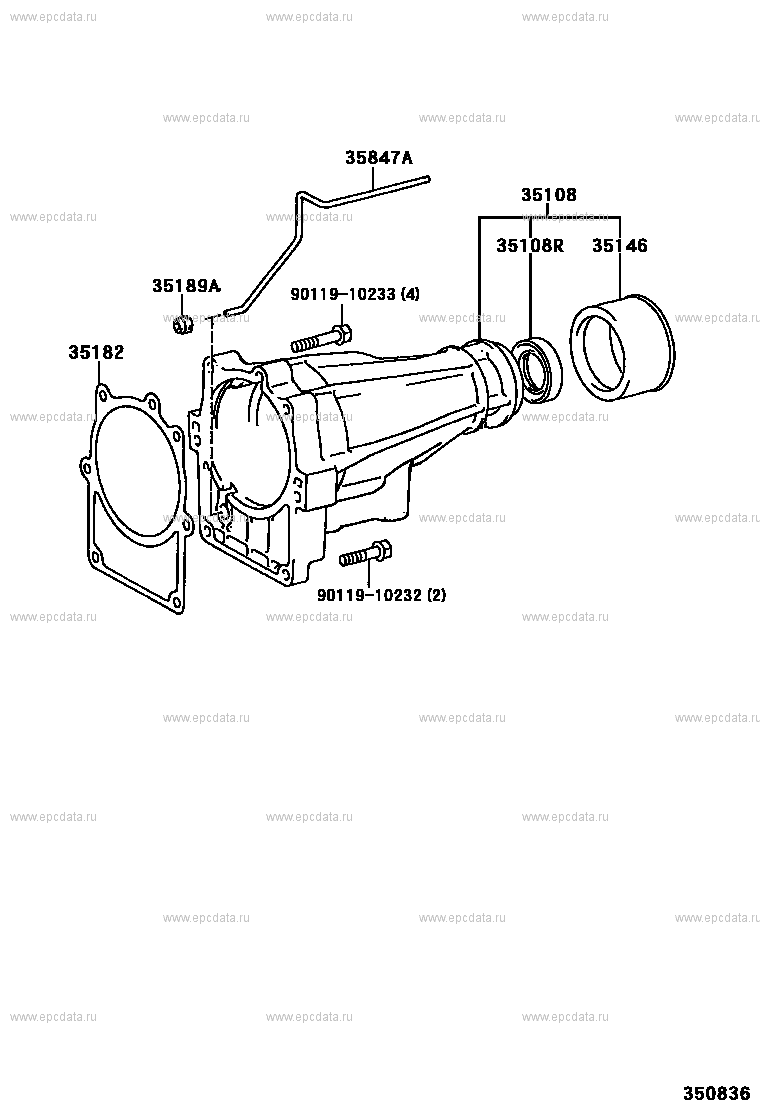 Extension housing (atm) for Toyota Crown S150, 10 generation, restyling ...