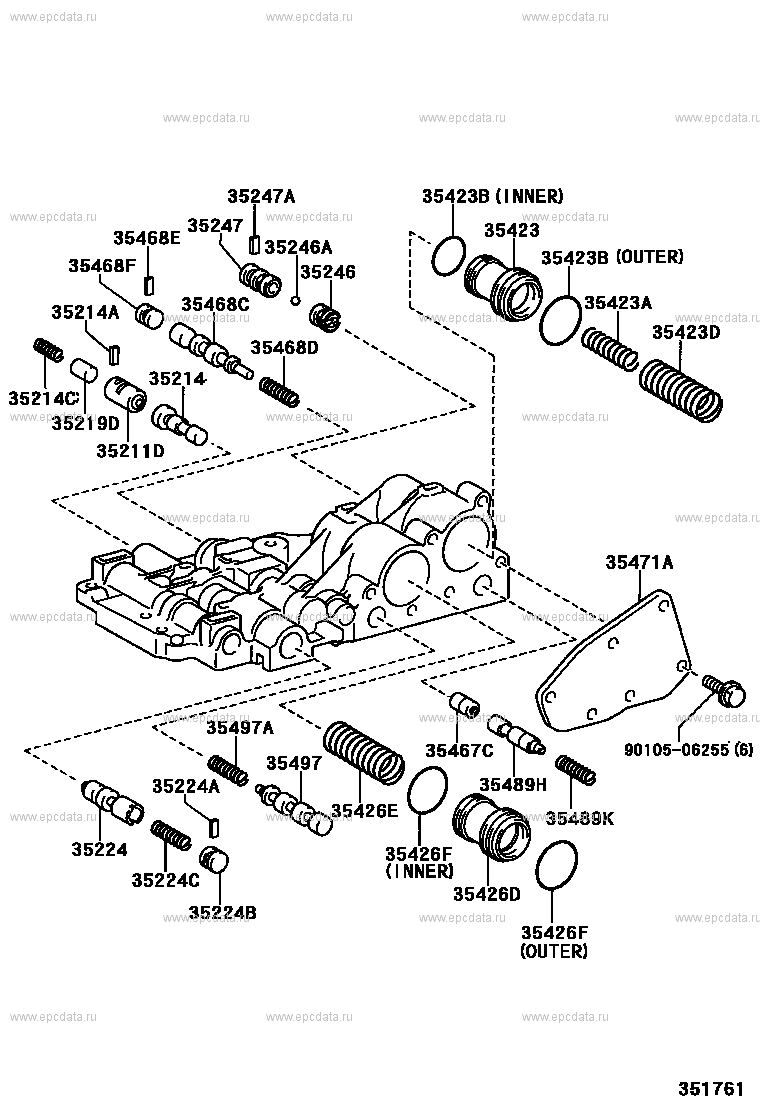 Valve body & oil strainer (atm) for Toyota Vitz XP10, 1 generation 01. ...