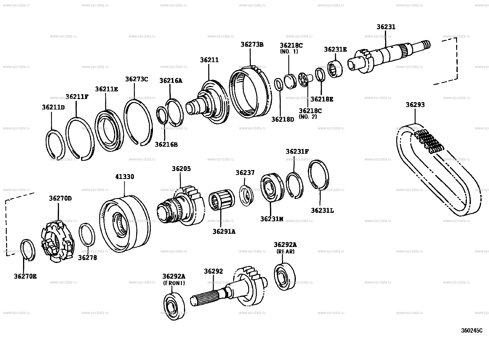 Transfer gear for Toyota Grand Hiace xH10, 1 generation 08.1999 - 05. ...