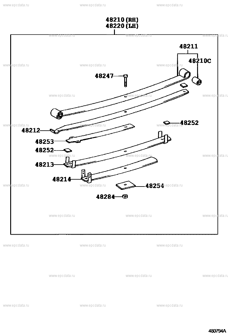 Rear spring & shock absorber for Toyota Hiace H100, 4 generation ...