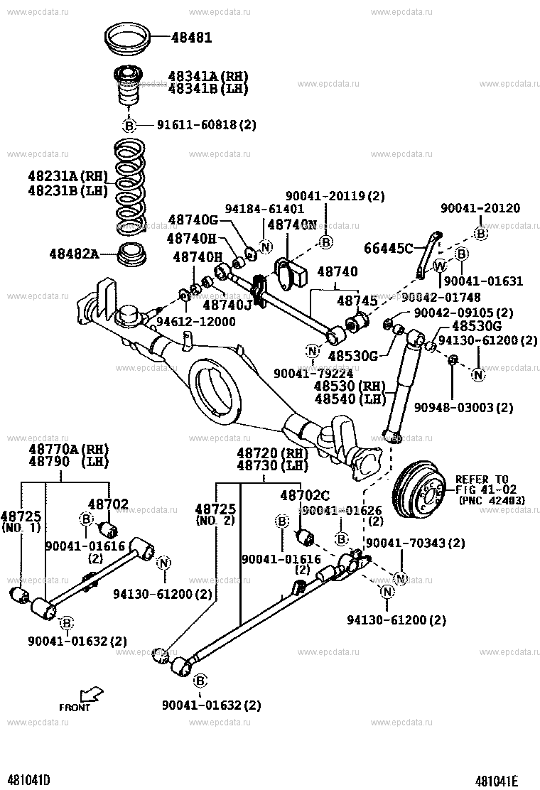 Rear spring & shock absorber for Toyota Cami J100, 1 generation 05.1999 ...