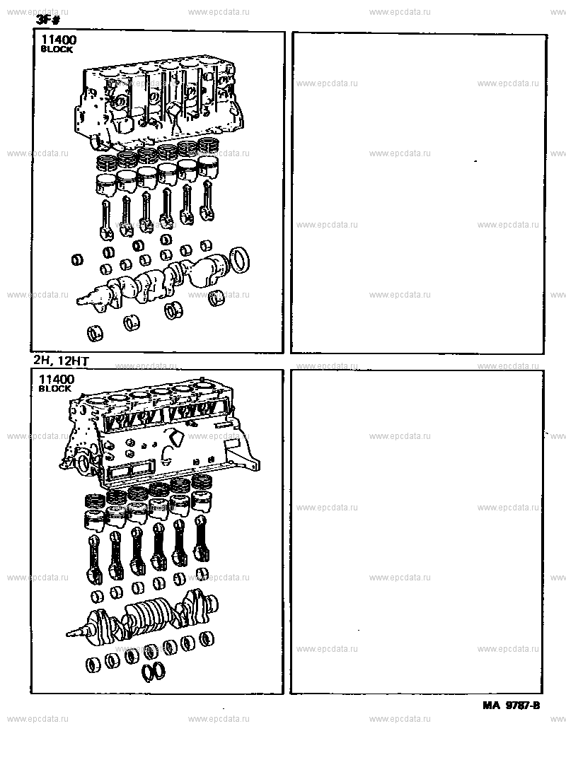 Short block assembly for Toyota Land Cruiser 60, 7 generation, 2 ...