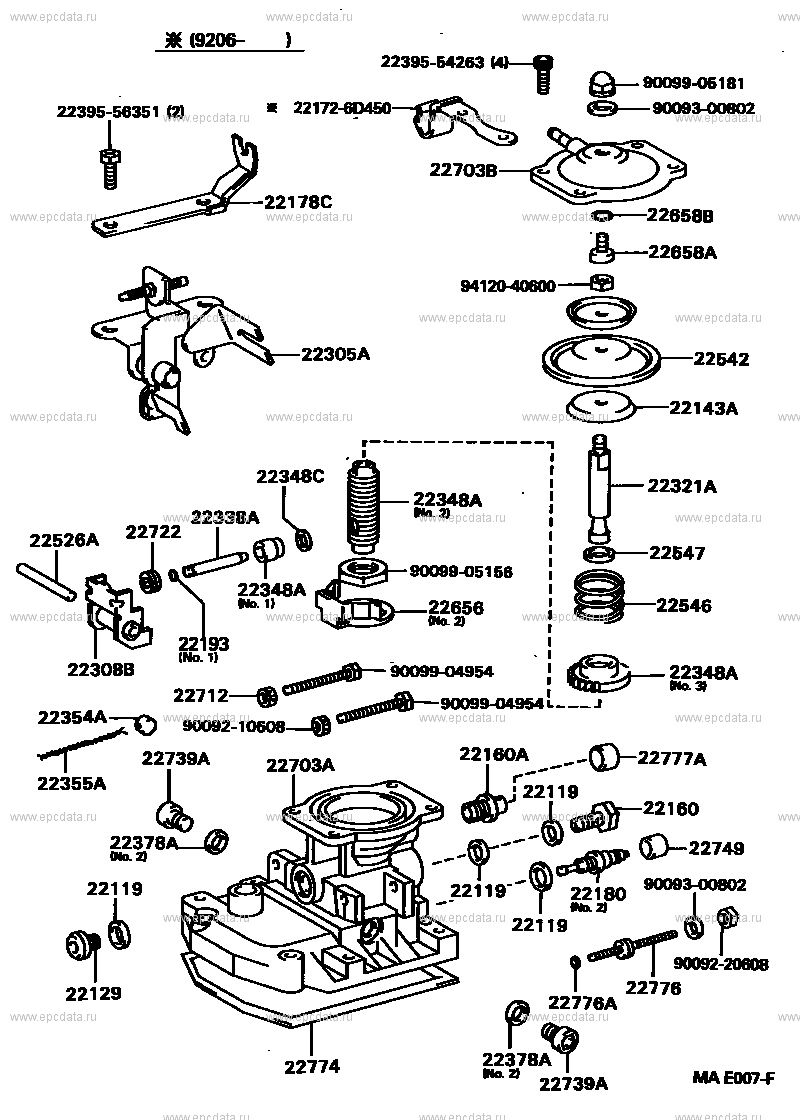 Toyota Camry V30 injection pump body, 3 generation 07.1990 - 05.1992 ...