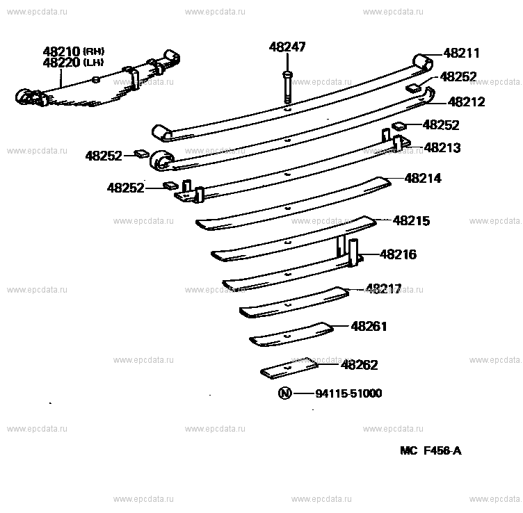Rear spring & shock absorber for Toyota Land Cruiser 60, 7 generation ...