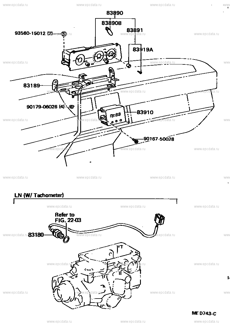 Meter for Toyota Hilux Pick Up N50, N60, N70, 4 generation 11.1983 - 08 ...