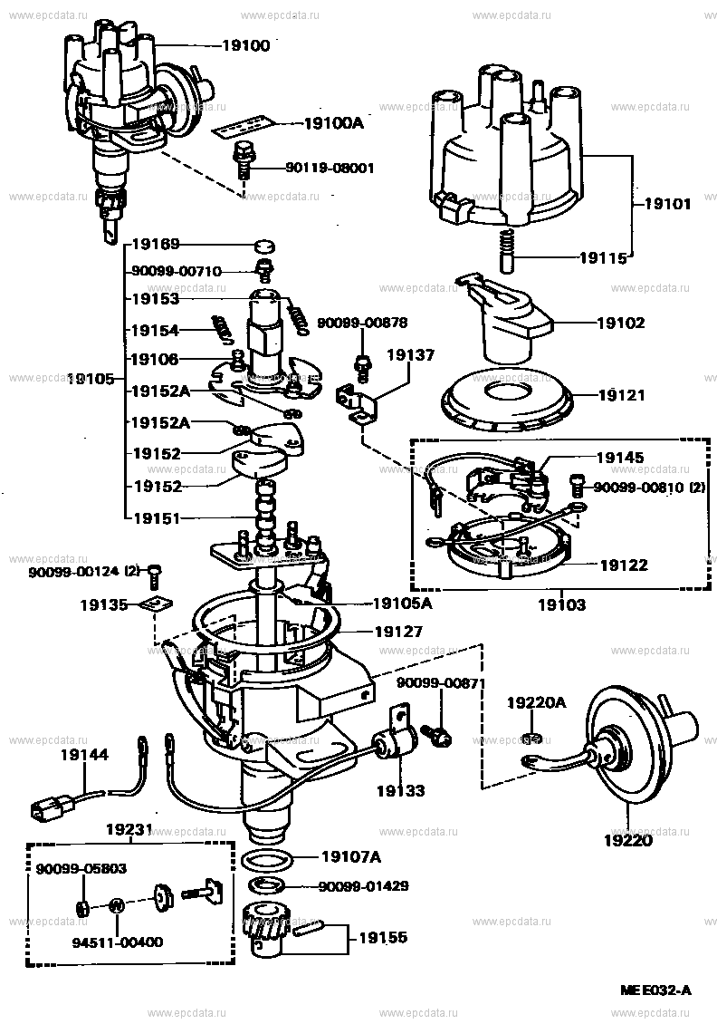 Distributor for Toyota Hilux Surf N60, 1 generation 05.1984 - 04.1989 ...