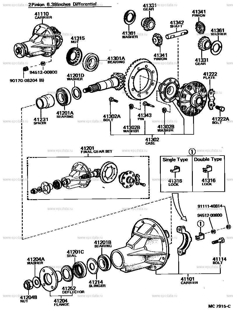 Rear Axle Housing And Differential For Toyota Corolla E70 4 Generation