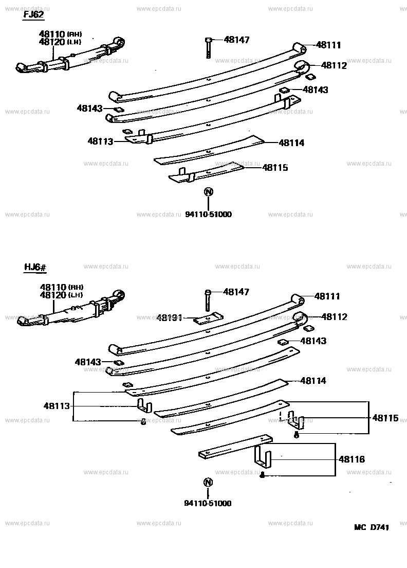 Front spring & shock absorber for Toyota Land Cruiser 60, 7 generation ...