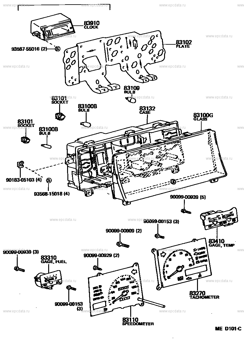 Meter for Toyota Sprinter Trueno E80, 4 generation, restyling 05.1985 ...
