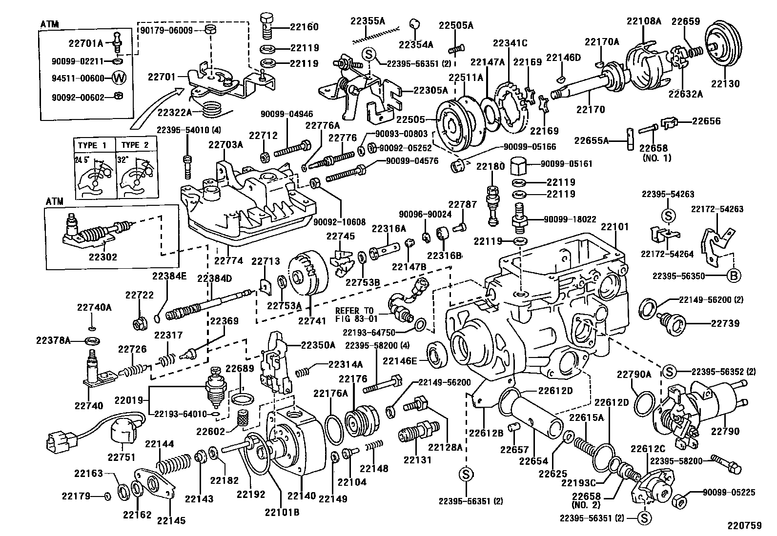 Injection pump body for Toyota Hilux LN106 - Genuine parts - Amayama