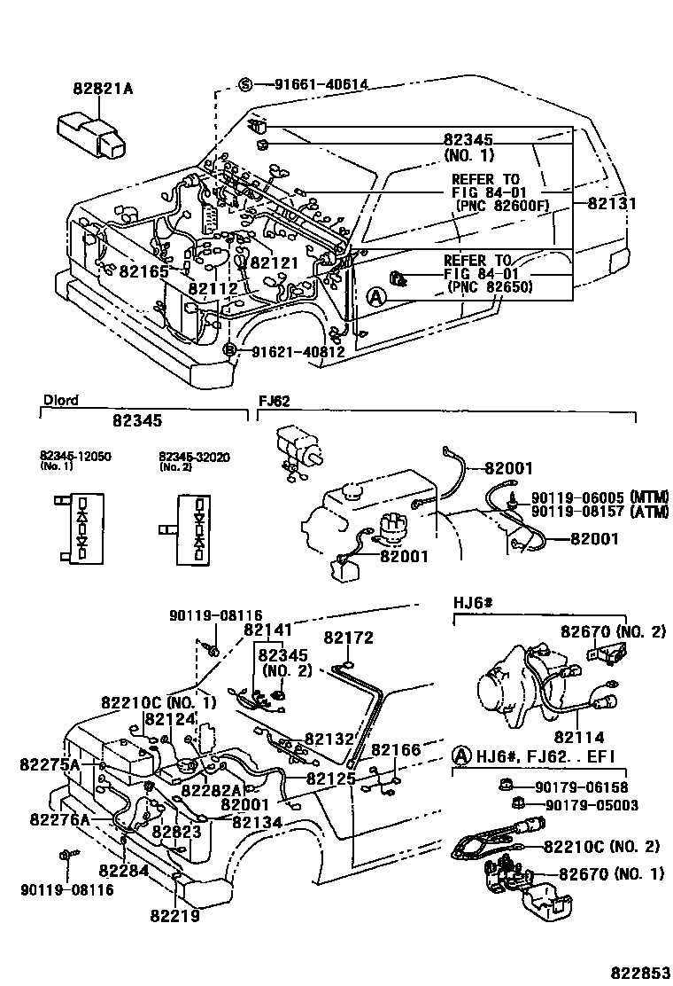 Wiring & clamp for Toyota Land Cruiser HJ60V - Auto parts - Amayama