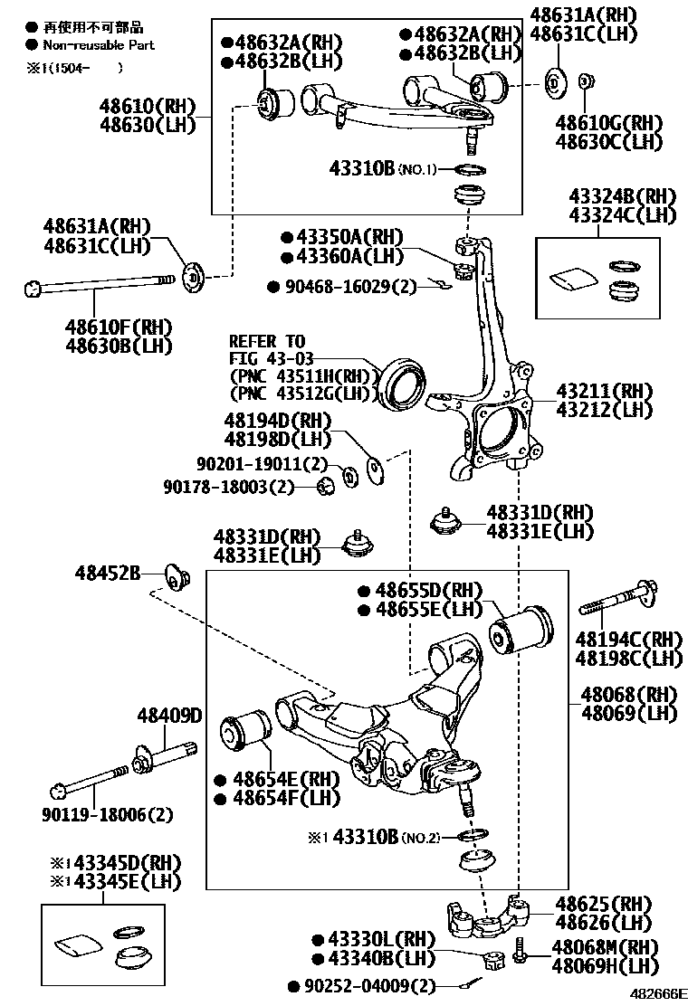 Front axle arm & steering knuckle for Toyota Land Cruiser URJ202W ...