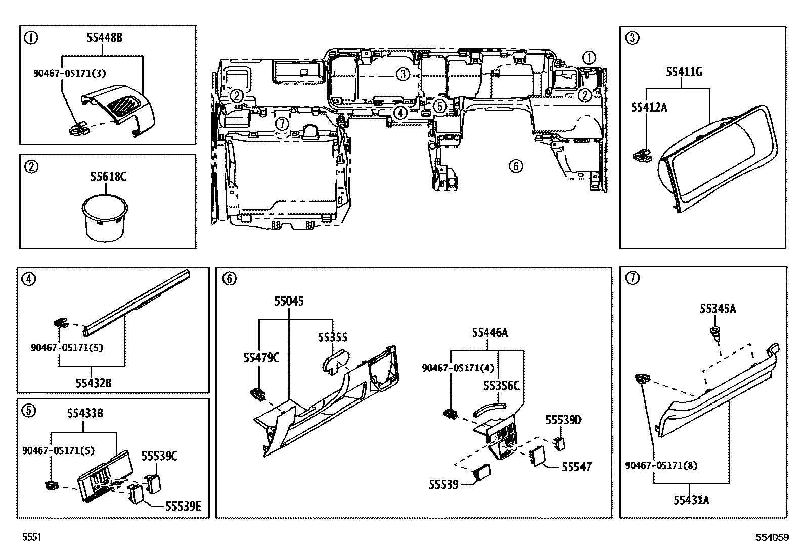 Instrument panel & glove compartment for Toyota Pixis Van S331M - Auto ...