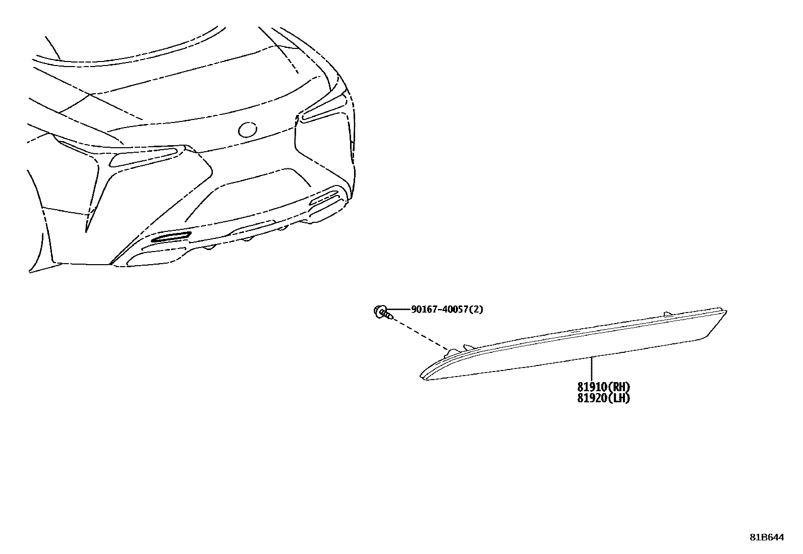 Reflex reflector for Lexus LC500/500H GWZ100 - Auto parts - Amayama