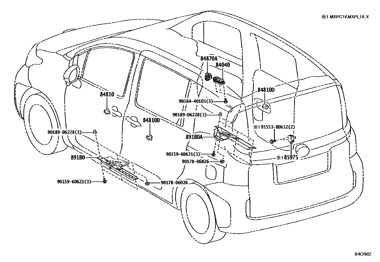 Switch & relay & computer for Toyota Sienta MXPC10G - Genuine parts ...