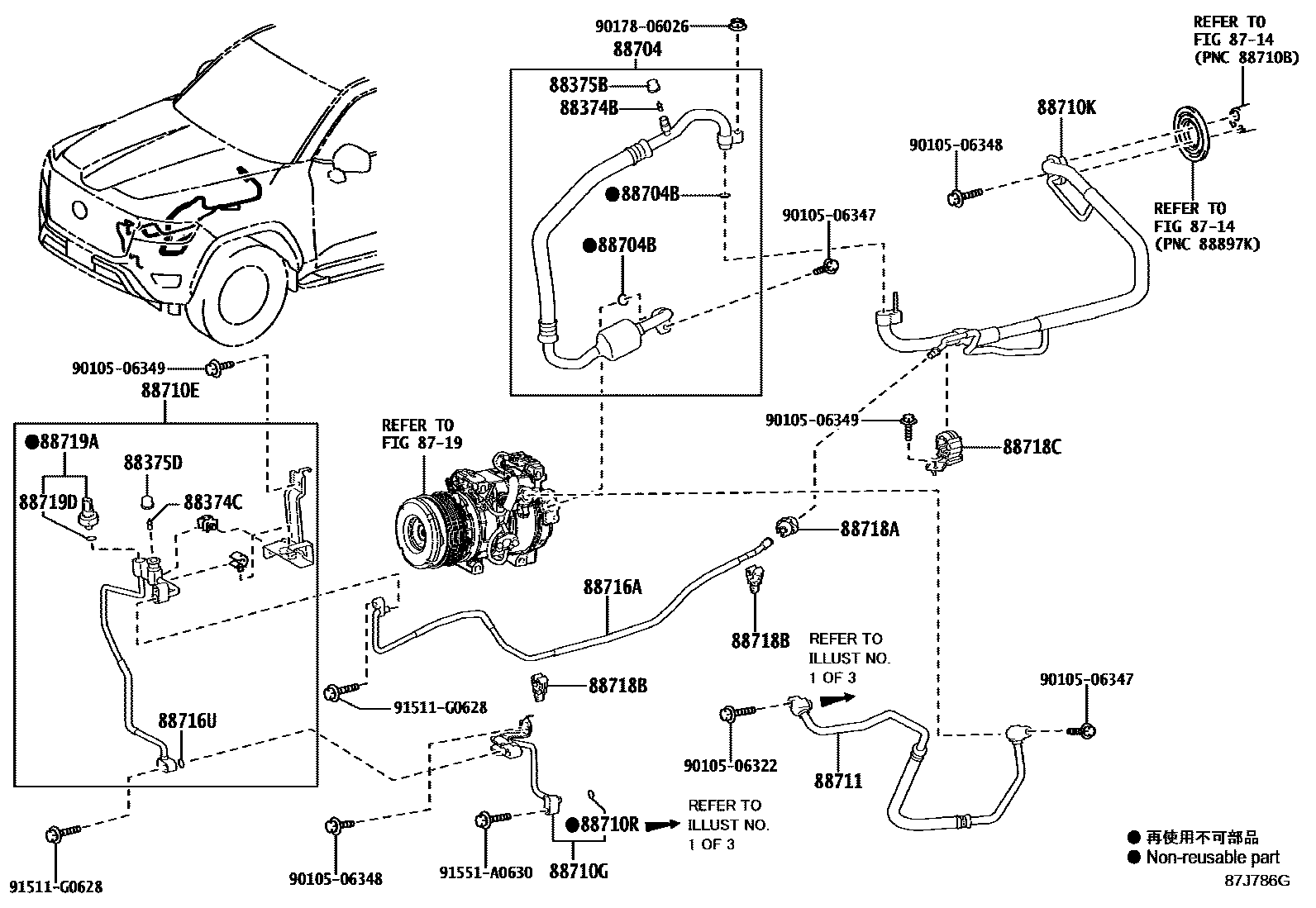 Heating & air conditioning - cooler piping for Toyota Land Cruiser ...