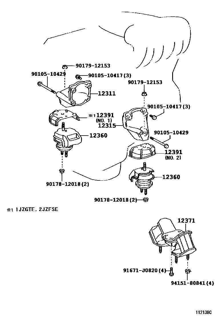 Mounting for Toyota Crown / Majesta JZS171 - Auto parts - Amayama