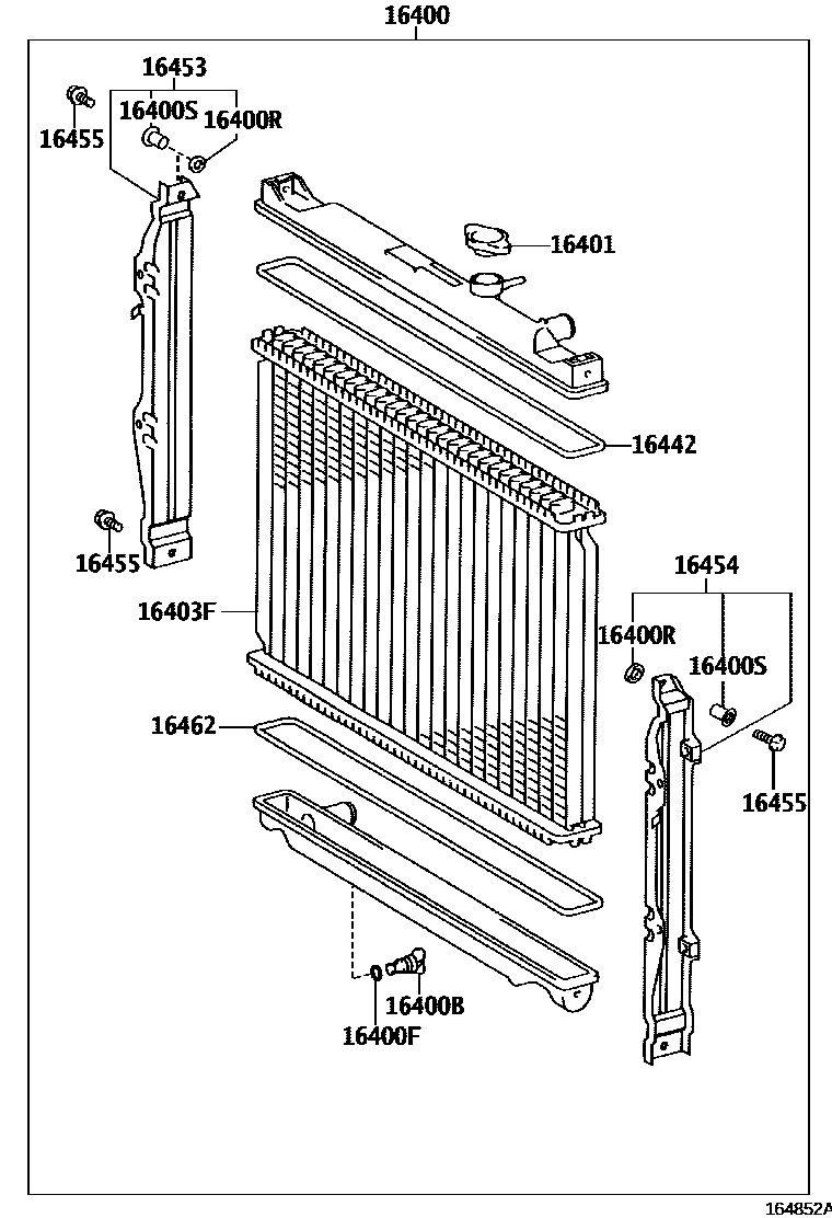 Radiator & water outlet for Toyota Land Cruiser Prado VZJ95W - Auto ...