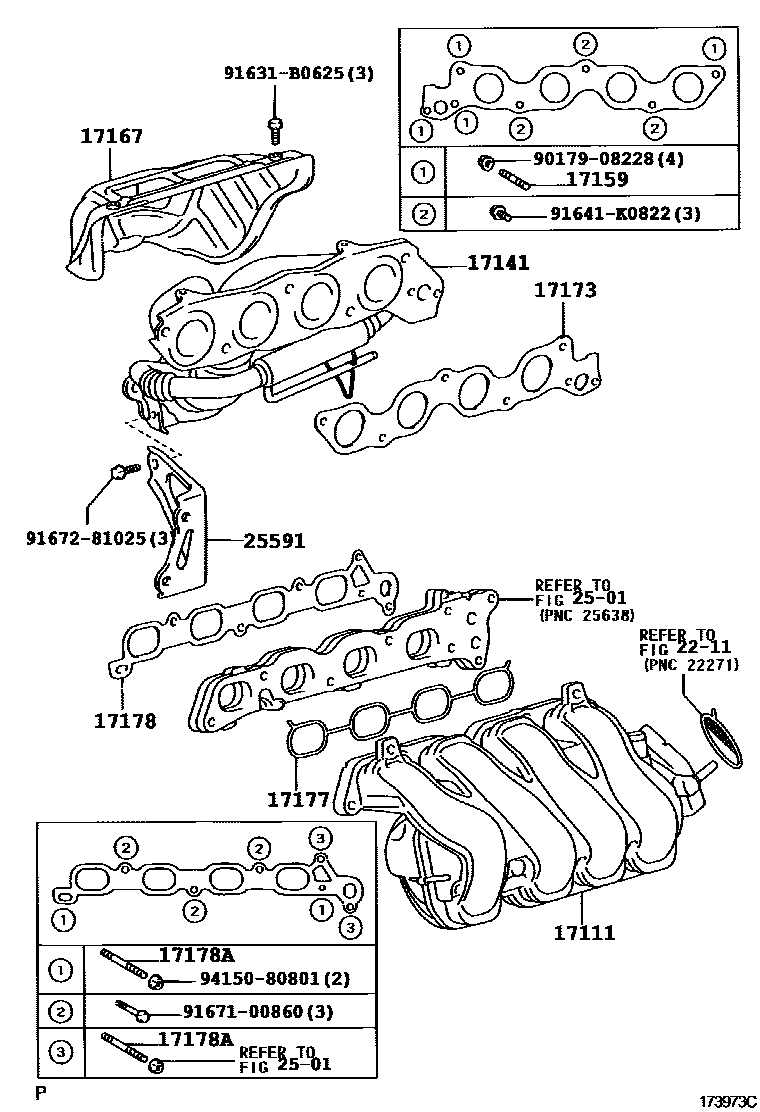 Manifold for Toyota Corolla Fielder NZE121 - Genuine parts - Amayama