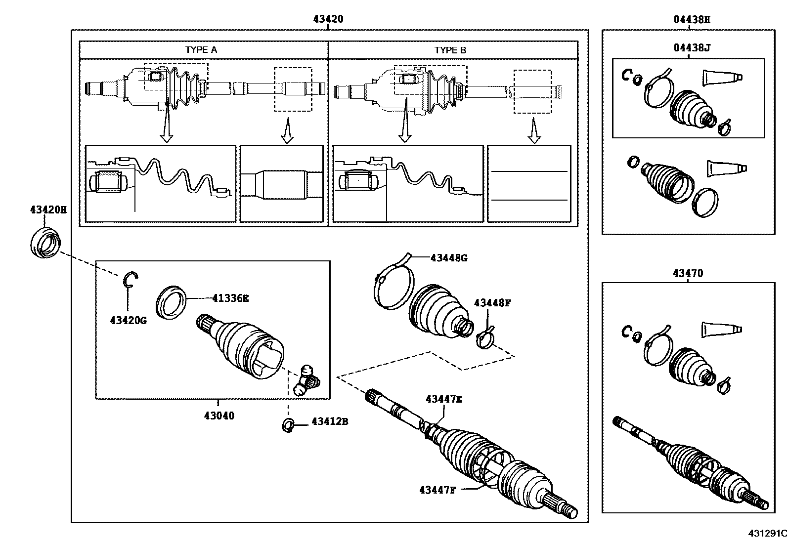 Front drive shaft for Toyota Corolla Fielder NZE121 - Genuine parts ...