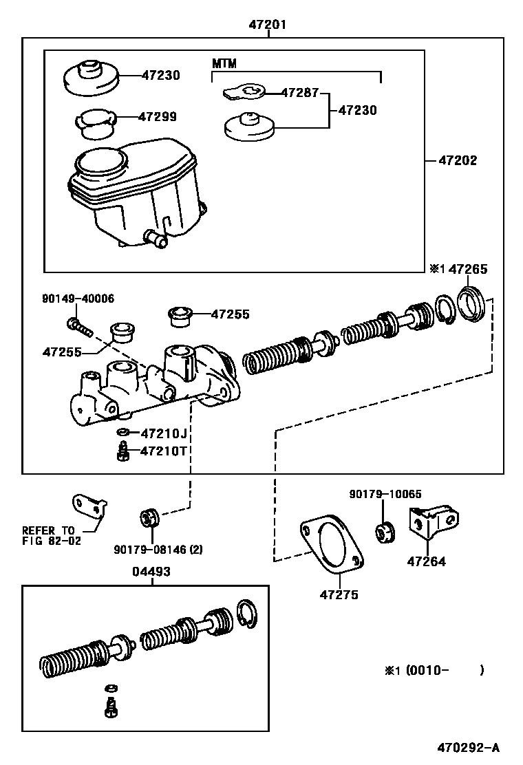 Brake master cylinder for Toyota Regius RCH41W - Genuine parts - Amayama