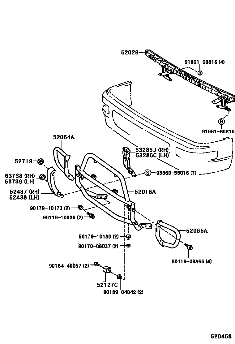 Front bumper & bumper stay for Toyota Town Ace CR31G - Auto parts - Amayama