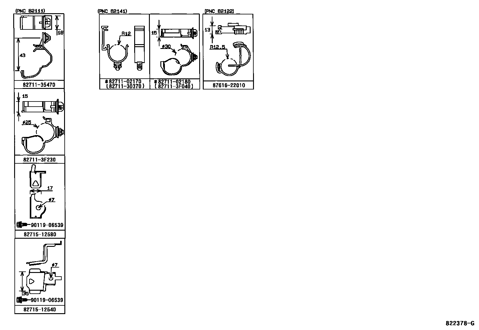 Wiring & clamp for Toyota Corolla Fielder NZE121 - Genuine parts - Amayama