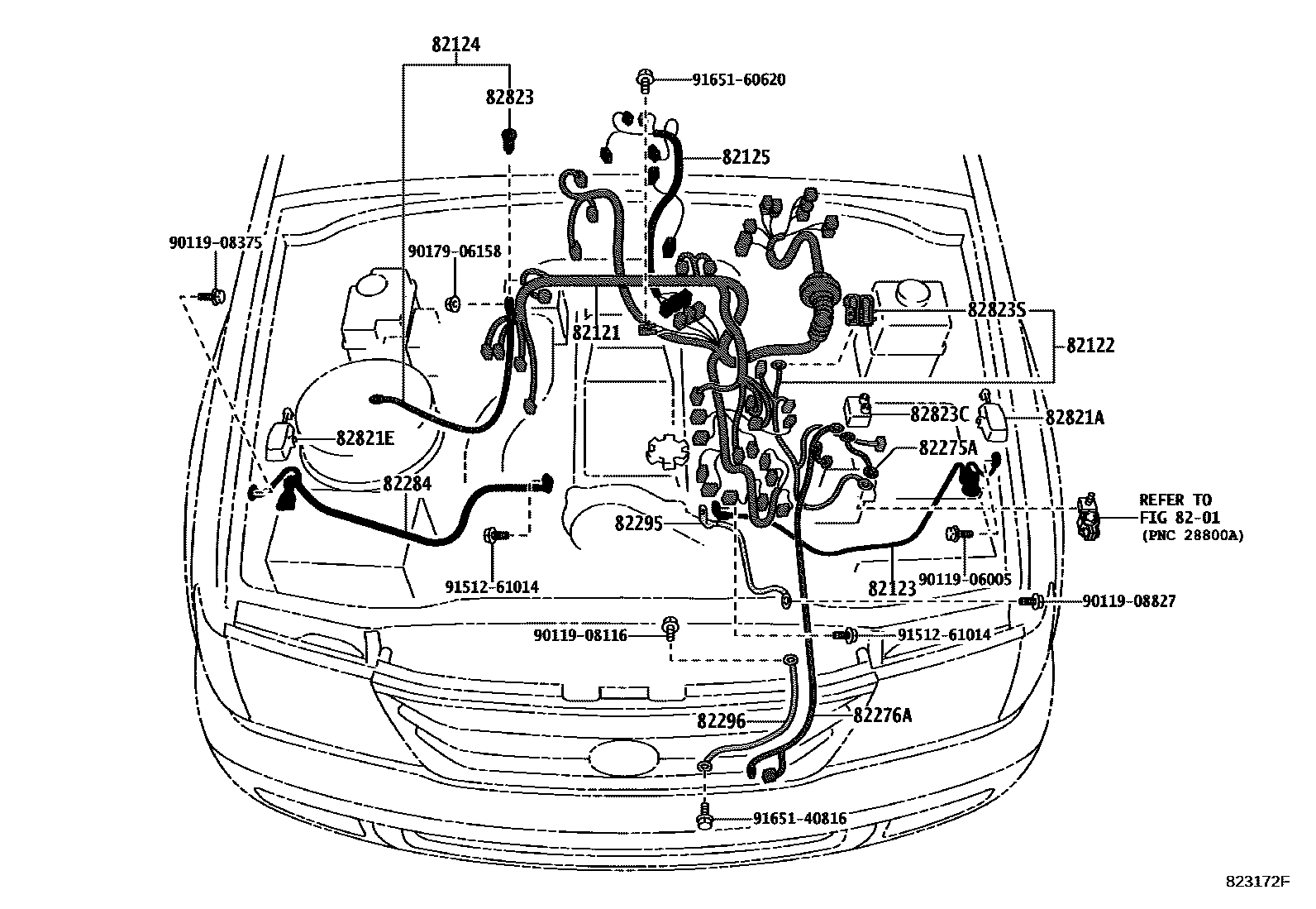 Wiring & clamp for Toyota Land Cruiser HDJ101K - Genuine parts - Amayama