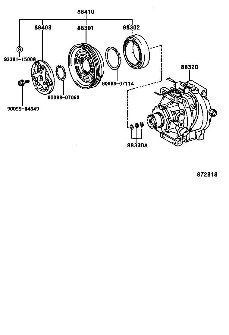 Heating & air conditioning - compressor for Toyota Starlet EP91 - Auto ...