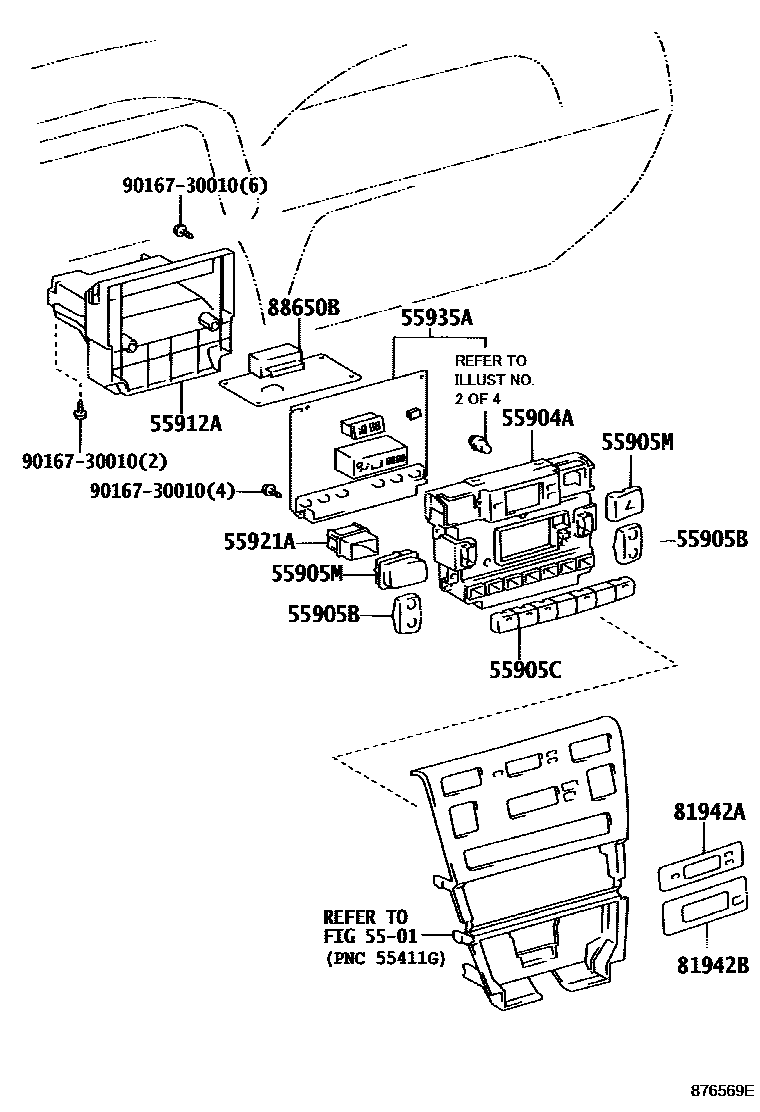 Heating & air conditioning - control & air duct for Toyota Corolla ...