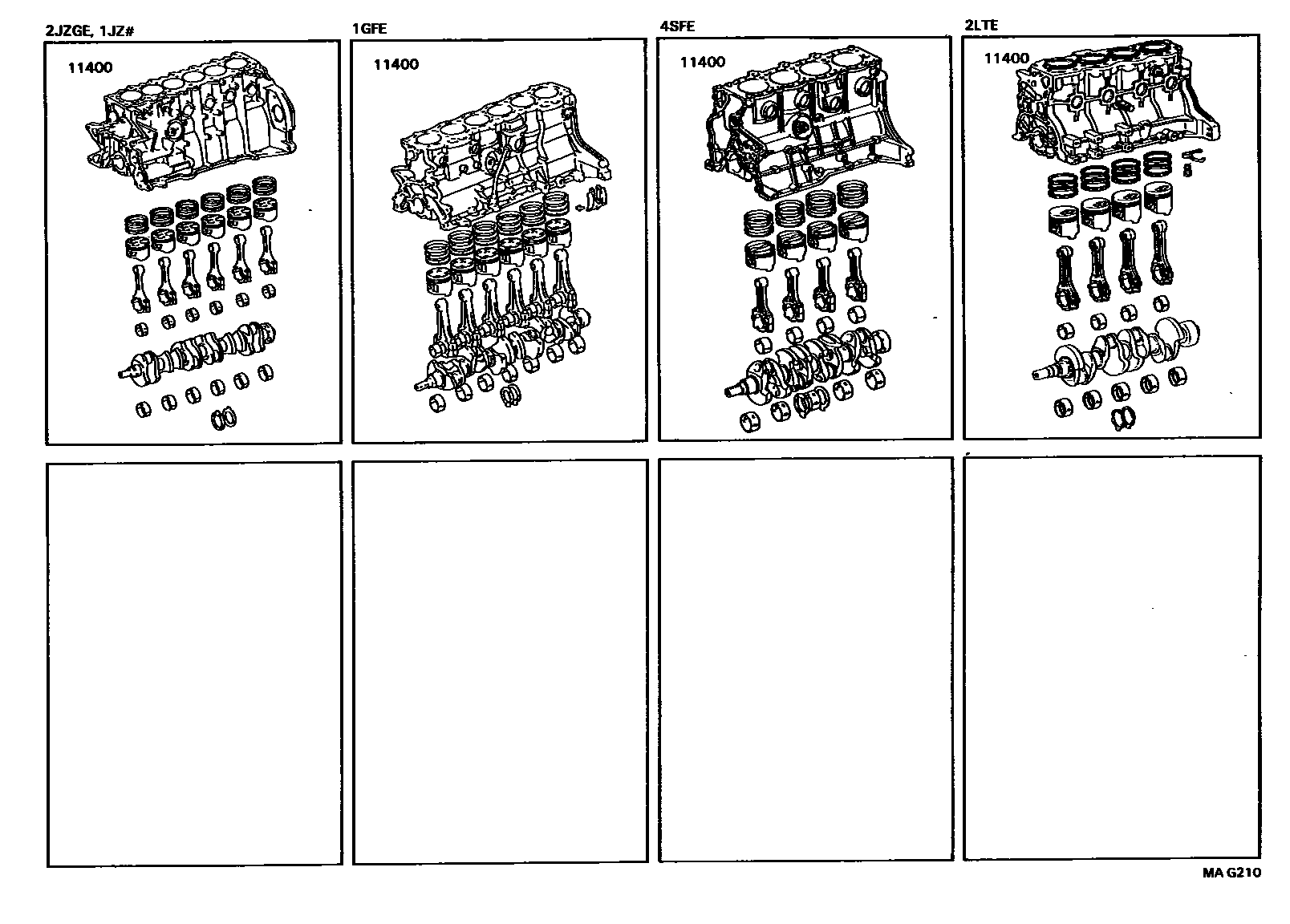 Short block assembly for Toyota Mark II JZX90 - Genuine parts - Amayama